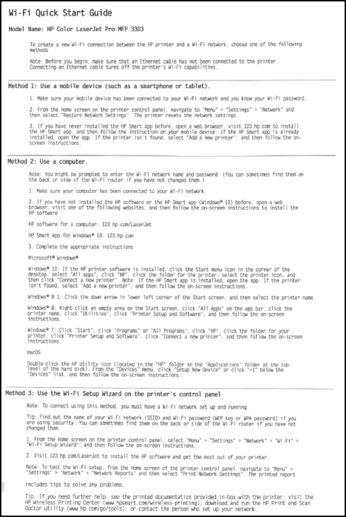 HP Color LaserJet Pro MFP 3300 Printers - Printing reports and self ...