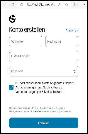 Erstellen und Verwalten eines HP Kontos oder eines HP Smart-Kontos | HP® Support