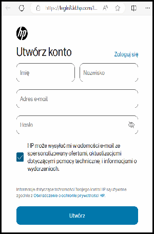 Tworzenie konta HP lub konta aplikacji HP i zarządzanie nimi | Wsparcie HP®