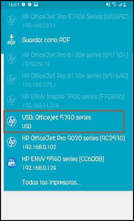 Impresoras HP - Impresión con un cable USB OTG (Android) | Soporte HP®