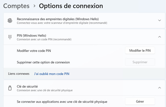 Ordinateurs HP — Configurer les options de connexion avec Windows Hello ...