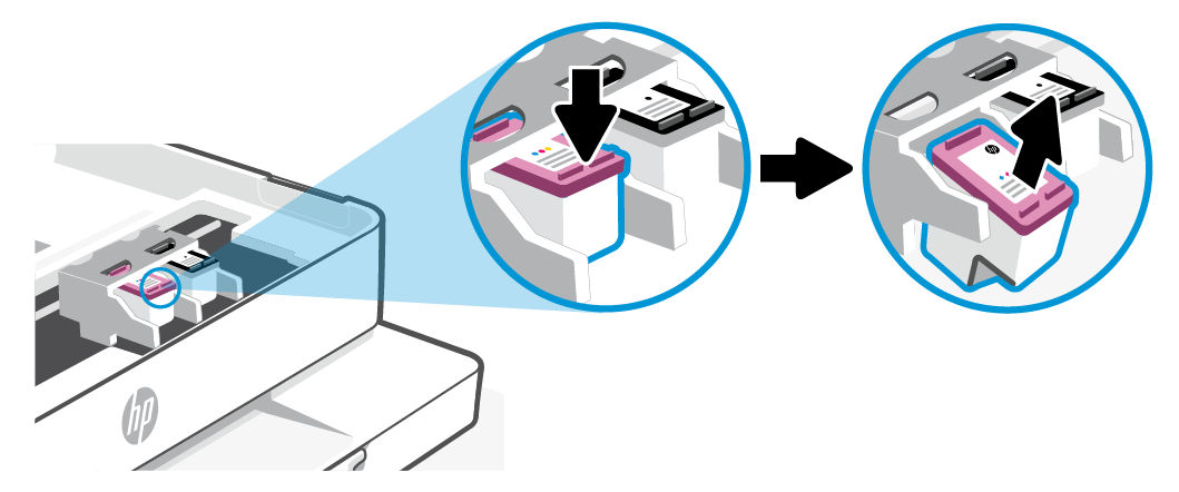 HP DeskJet, ENVY 6100, 6500-skrivare - Byta en bläckpatron | HP® Support