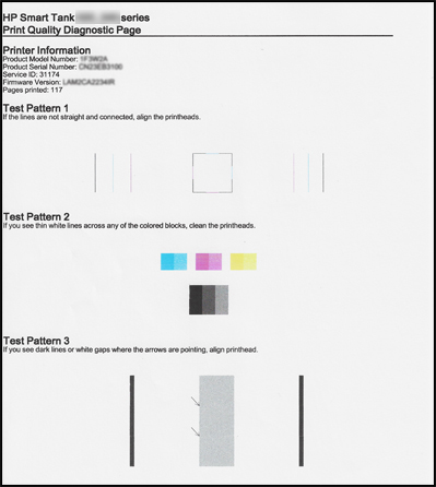 HP Smart Tank Printers - Color or black ink not printing, other print ...