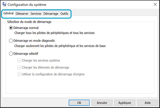 Ordinateurs HP — Utilisation de Configuration du système Microsoft ...