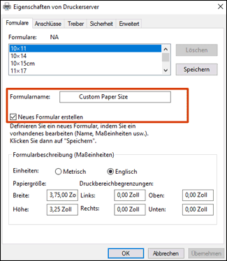 HP Drucker – Erstellen benutzerdefinierter Papierformate | HP® Support