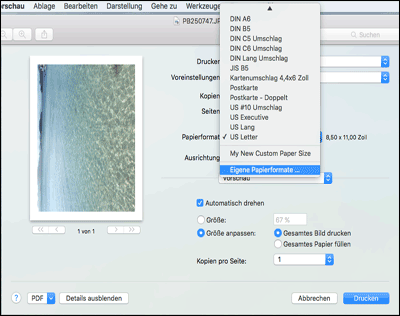 HP Drucker – Erstellen benutzerdefinierter Papierformate | HP® Support