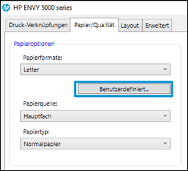 HP Drucker – Erstellen benutzerdefinierter Papierformate | HP® Support