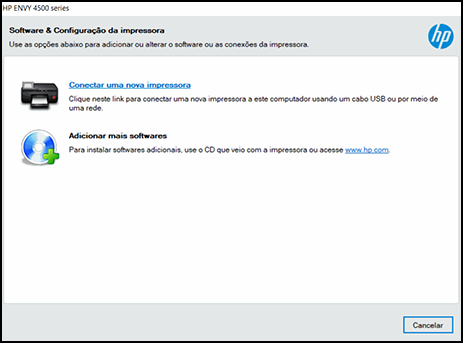 Impressoras HP – O HP Printer Assistant solicita a conexão de uma nova ...