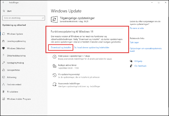 Pc'er fra HP – Opgradering til Windows 11 ved hjælp af Windows Update ...