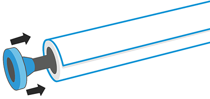 Carga de un rollo en el eje | Soporte HP®