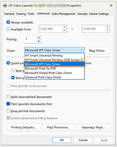 HP SUPD - Printing fails when using the HP Smart Universal Print Driver on a Windows 11 PC with ...