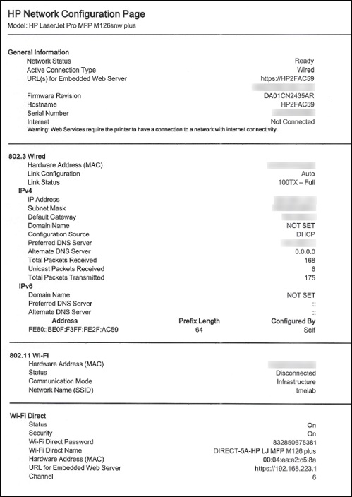 HP LaserJet Pro MFP M126nw, M126snw plus Printers - Printing reports ...
