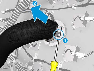 Remove the four Allen screws from the Top heating fan duct.