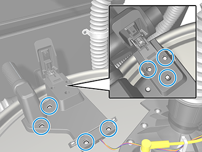 Left overflow latch assembly (3FW27-67154) — 3FW27A, 3FW28A, 6ER15A ...