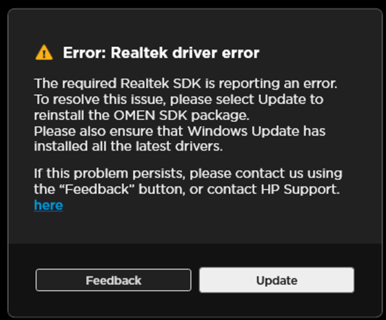 Click the link to update the package