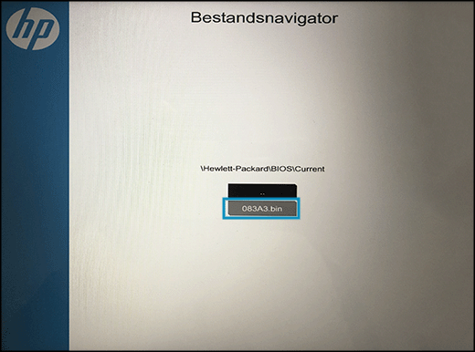 Selectie van BIOS-updatebestand