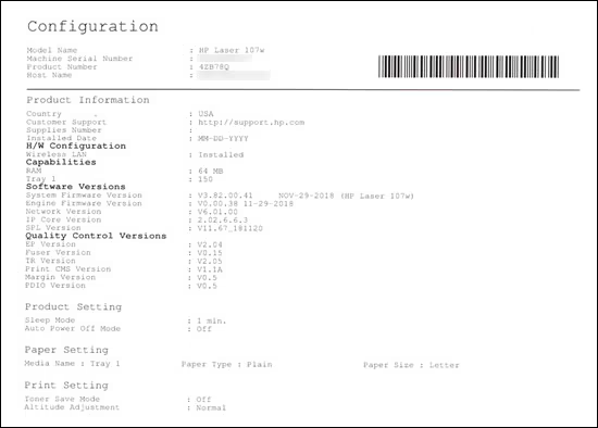 HP Laser 100, 1000 Printers - Printing reports and self-test pages | HP® 支持