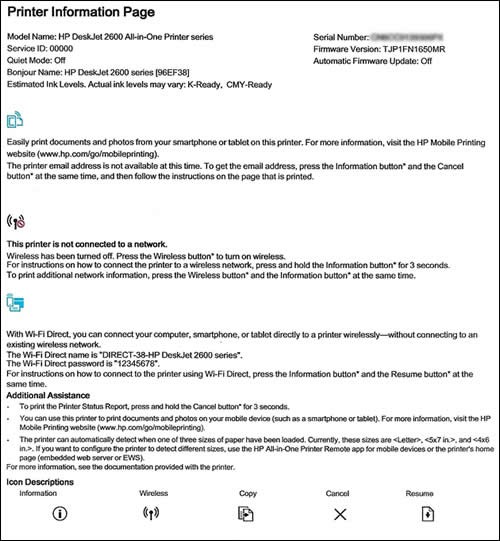 HP DeskJet 2600 Printers - Printing reports and self-test pages | HP ...