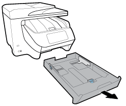 HP OfficeJet Pro 8700 Printers - Loading paper, cards, and envelopes ...