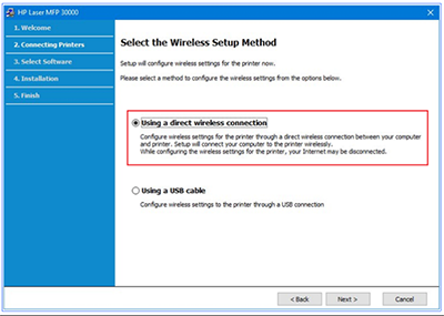HP Laser 303, 335, MFP 323, 355, 32330 - Wireless setup fails when using direct wireless ...