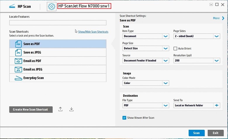 HP Scan - App title bar shows incomplete or invalid device name and/or ...