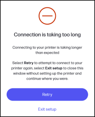 HP printers - 'Connection is taking too long' error during setup (iOS ...