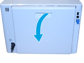 Jam in print paper path. Open rear door and clear jam. | HP® Support