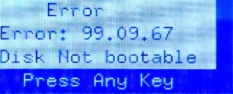 99.09.67 Disk is not bootable please download firmware | HP® 支援