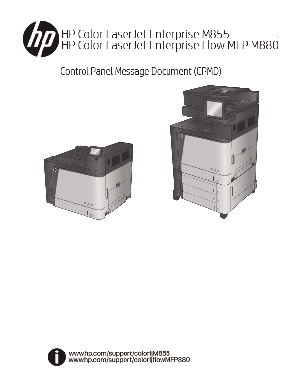 HP Color LaserJet Enterprise Managed M855, Flow MFP M880 - Control ...