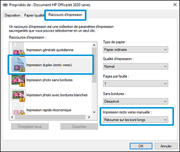 Impression sur les deux faces du papier avec une imprimante HP ...