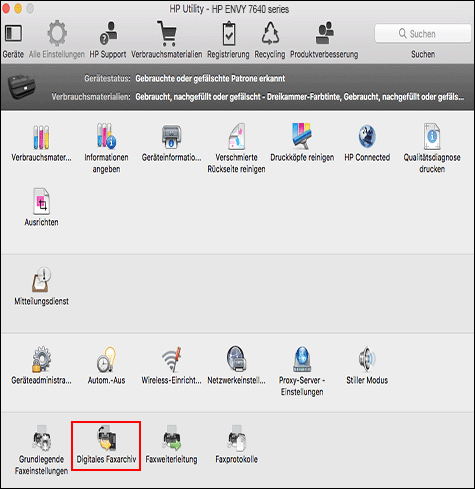 HP Drucker – Verwenden von HP Digital Fax zum Empfangen von Faxen auf ...
