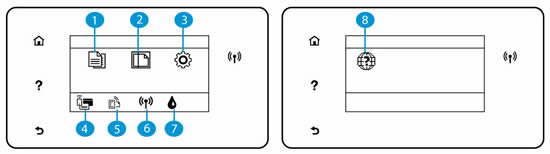 HP DeskJet, ENVY 5000 - Funkcje panelu sterowania | Pomoc techniczna HP ...