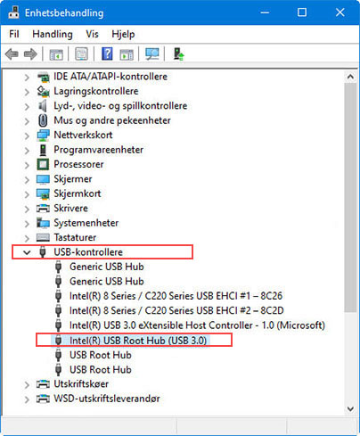 Finne USB 3.0-rothuben