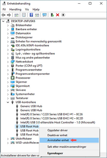 Avinstalleringsutvalg i Enhetsbehandling