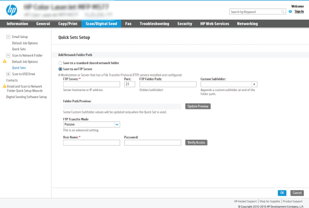 HP Enterprise MFP, HP Managed MFP - Set up Scan to Network Folder | HP® Customer Support