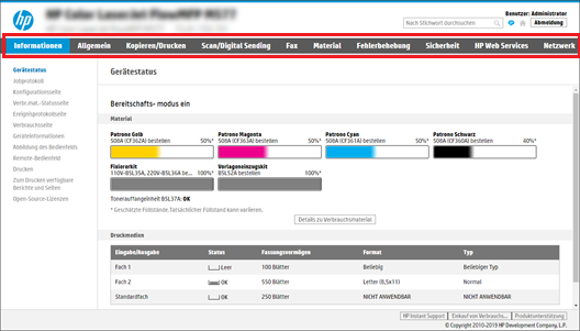 HP LaserJet Enterprise, HP PageWide Enterprise – Konfigurieren der erweiterten Einstellungen ...