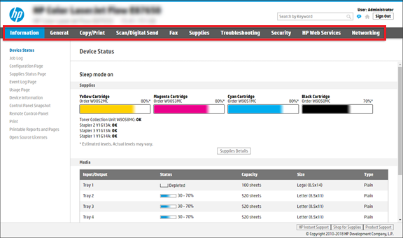 HP LaserJet Enterprise, HP PageWide Enterprise - Configure Advanced settings (EWS) | HP ...