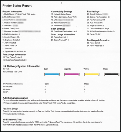 HP Smart Tank Printers - Printing reports and self-test pages | HP® Support
