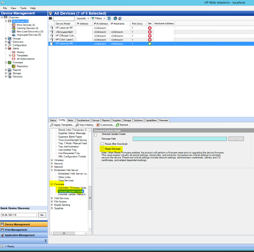 HP LaserJet Enterprise, HP PageWide Enterprise - Enable the Reset ...