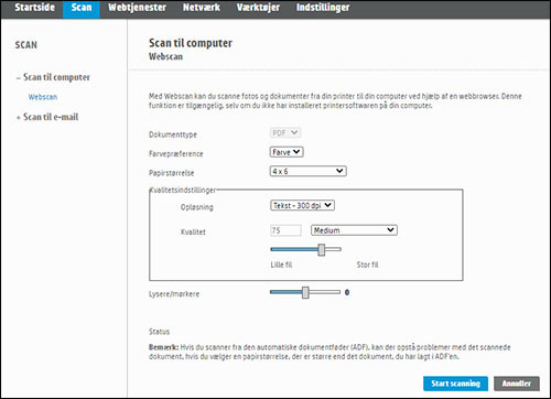 Brug af HP's integrerede webserver (EWS) til printere | HP® Customer ...