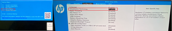 Equipos HP - Activar la tecnología de virtualización en el BIOS ...