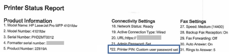 HP LaserJet Pro : utiliser un code PIN pour accéder aux paramètres de l ...