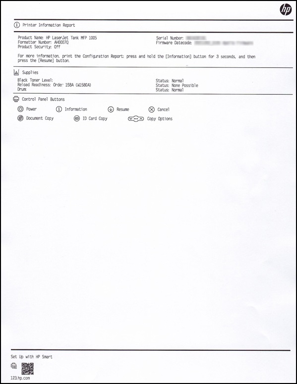 HP LaserJet Tank MFP 1005, 1600, 2600 printers - Printing reports and ...