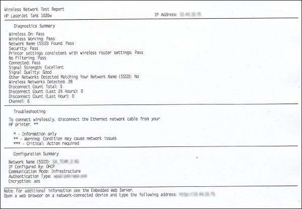 HP LaserJet Tank 1020, 1500, 2500 printers - Printing reports and self ...