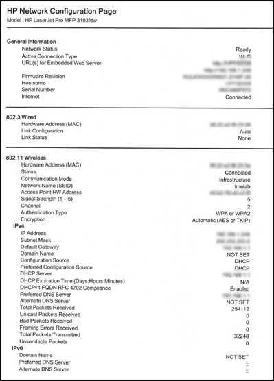 HP LaserJet Pro MFP 3101-3108 printers - Printing reports and self-test ...