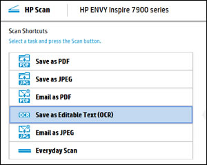 HP 프린터 - HP Scan(Windows)을 사용하여 편집 가능한 텍스트로 스캔(OCR) | HP® 고객 지원
