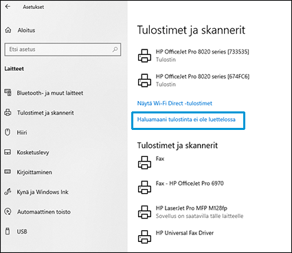 HP-tulostimen asennus (Windowsin oletusohjain) | HP®-asiakastuki