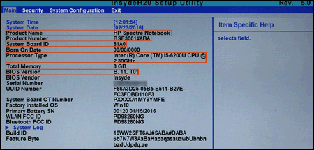 คอมพิวเตอร์โน้ตบุ๊กสำหรับผู้บริโภคจาก HP - การอัพเดต BIOS (ระบบ I/O ...