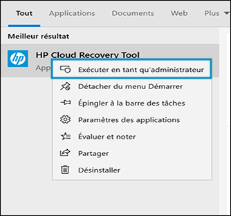 Ordinateurs grand public HP - Utilisation de l'outil HP Cloud Recovery ...
