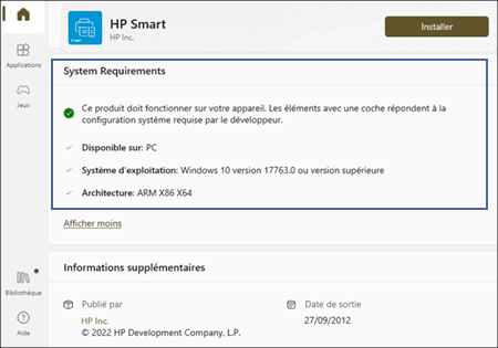 Impossible de télécharger et d'installer l'application d'imprimante HP ...